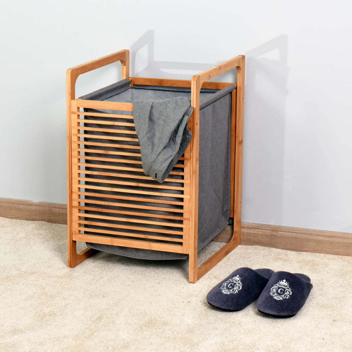 BAMBOO WOOD LAUNDRY BASKET – Smart Accessories PK