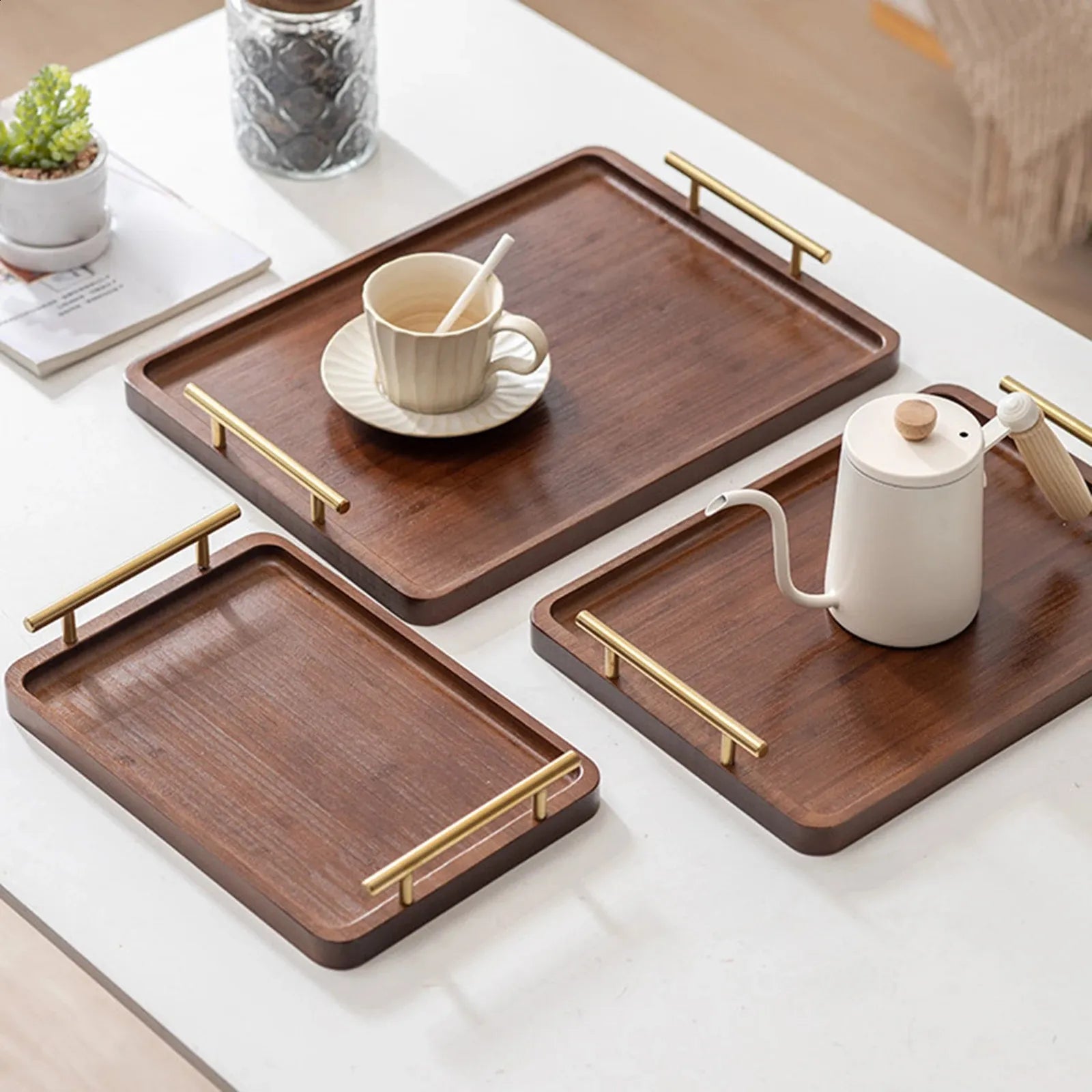 Elegant Serving Wooden Tray Set (3 Piece Set) – Smart Accessories PK